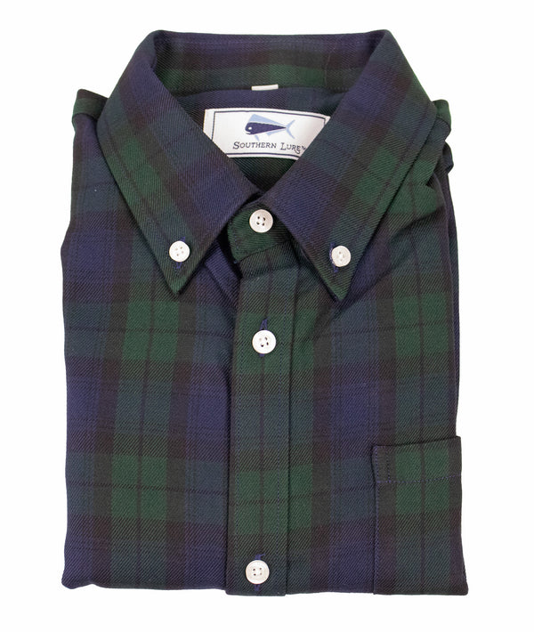 Youth Flannel Shirt - Green Navy | SOUTHERN LURE - Southern Lure