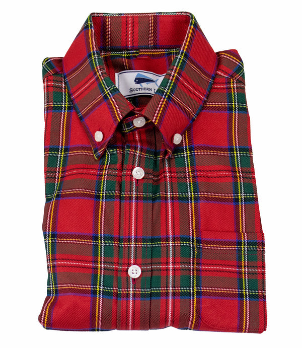Youth & Toddler Flannel Shirt - Red Holiday Plaid | SOUTHERN LURE ...